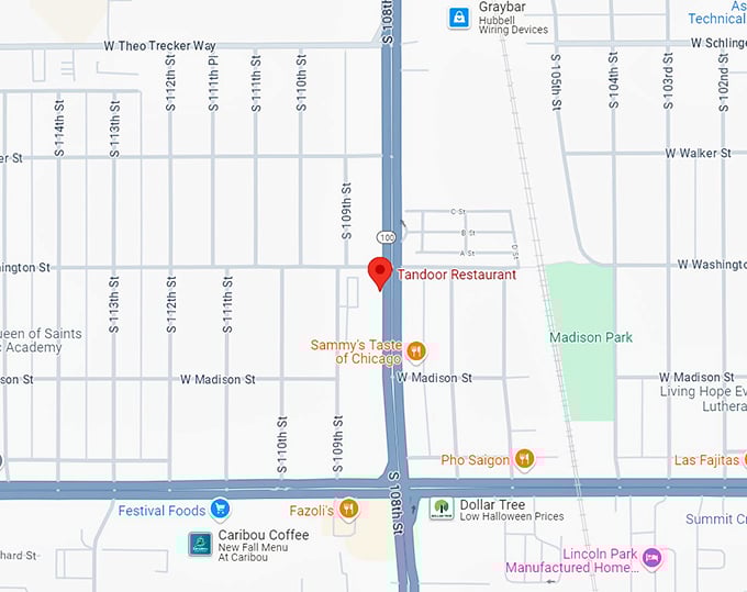 16. tandoor restaurant map