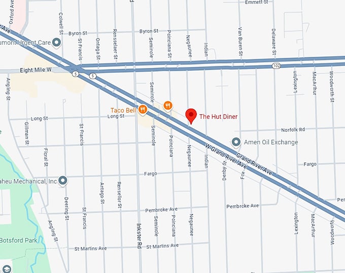 16. the hut diner map