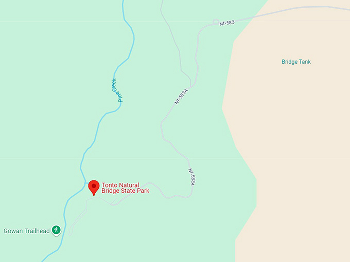16. tonto natural bridge state park map