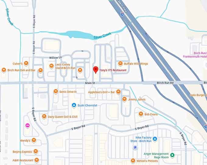 16. tony's i75 restaurant map