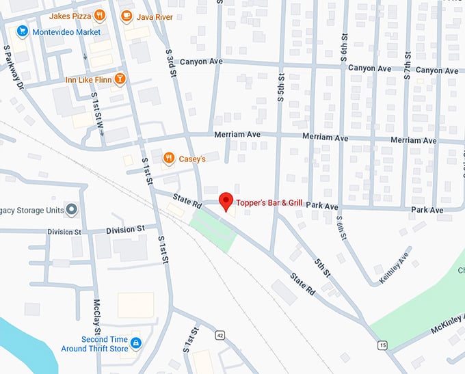 16. topper&rsquo;s bar and grill map