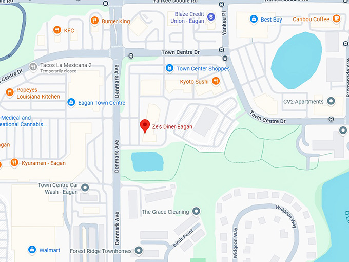 16. ze's diner eagan map