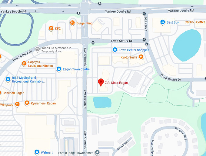 16. ze's diner eagan map