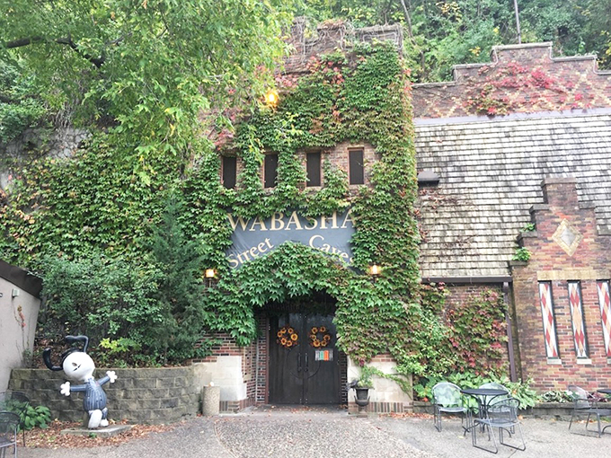 Nature's green thumbs at work! This ivy-covered entrance looks like Mother Earth decided to give architecture a big, leafy hug.