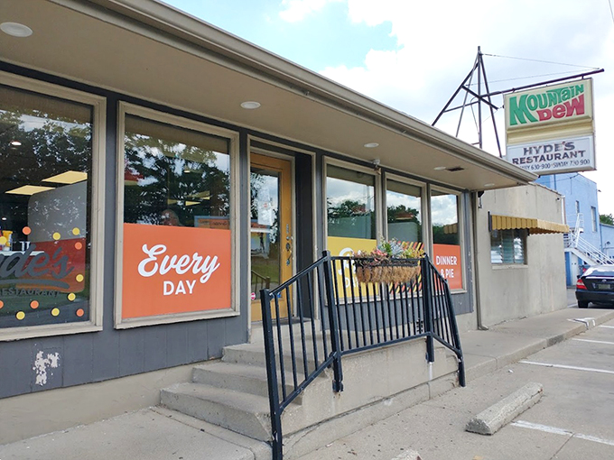 Every day is pie day at Hyde's! This retro diner in Hamilton, Ohio, is like a time machine with a side of sugar. The vibrant orange "Every Day" sign isn't just decoration—it's a delicious promise of daily pie perfection. Grab a booth and prepare for a slice of nostalgia!
