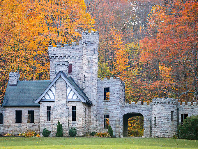 Squire's Castle: Ever dreamed of being lord of the manor? Well, here's your chance! Squire's Castle in Willoughby Hills is the ultimate fixer-upper. This 1890s stone gatehouse looks like it's straight out of a fairy tale, complete with turrets and arched windows. Just bring your imagination and maybe a dragon or two.