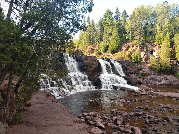 Water ballet meets rock concert at Gooseberry Falls. This triple-decker spectacle is Mother Nature's answer to Broadway.