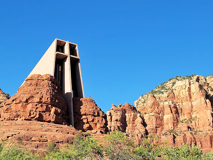 Talk about a room with a view! This chapel's windows frame nature's masterpiece better than any museum could hope to.