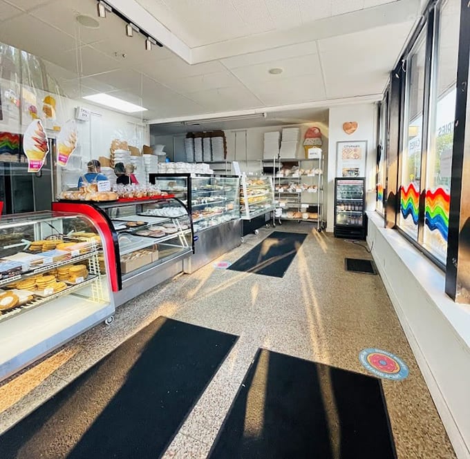 Step inside where Homer Simpson himself would feel right at home, surrounded by cases of fresh pastries and that unmistakable bakery magic.