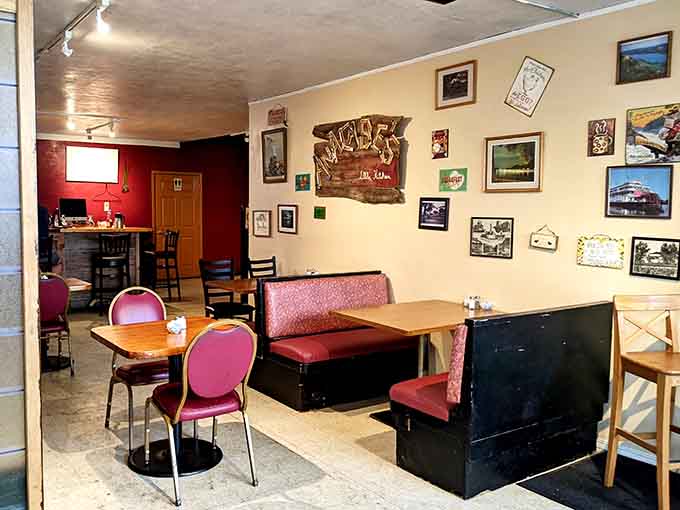 Cozy booths and eclectic wall art create the perfect backdrop for exceptional tacos.