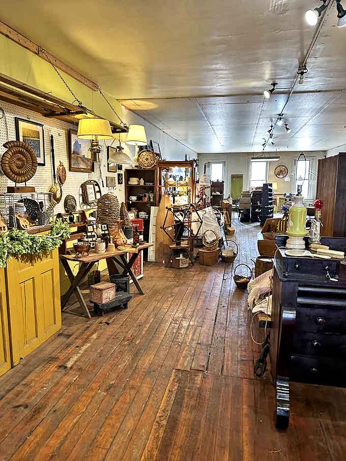 Warm wooden floors and exposed brick walls create the perfect backdrop for treasures spanning decades of American history.