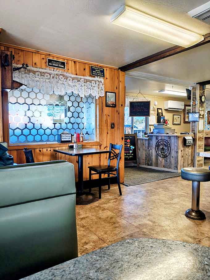 Classic diner vibes meet mountain town charm in an interior that feels like home, assuming home serves incredible food and has better coffee.