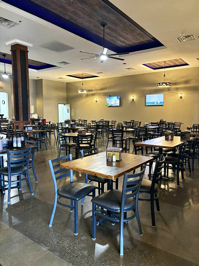 Spacious dining room where comfort trumps pretension, proving that the best barbecue joints know their priorities: feed people well, skip the fancy stuff.