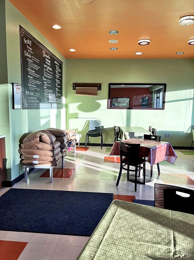 Inside, the mint-green walls and checkerboard floor create a charming backdrop for the real stars &ndash; those magnificent pastries waiting to be devoured.