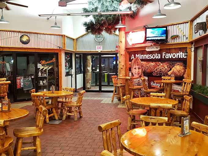 Inside, it's part convenience store, part bakery wonderland, where motor oil and maple bars coexist in surprising harmony.