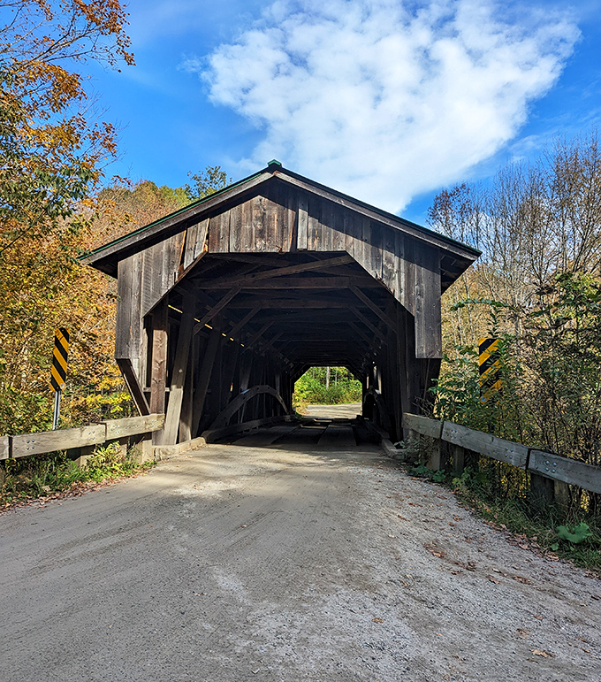 This isn't just a covered bridge &ndash; it's a time machine to when Vermont was all dirt roads and horse-drawn carriages. Still standing, still stunning.