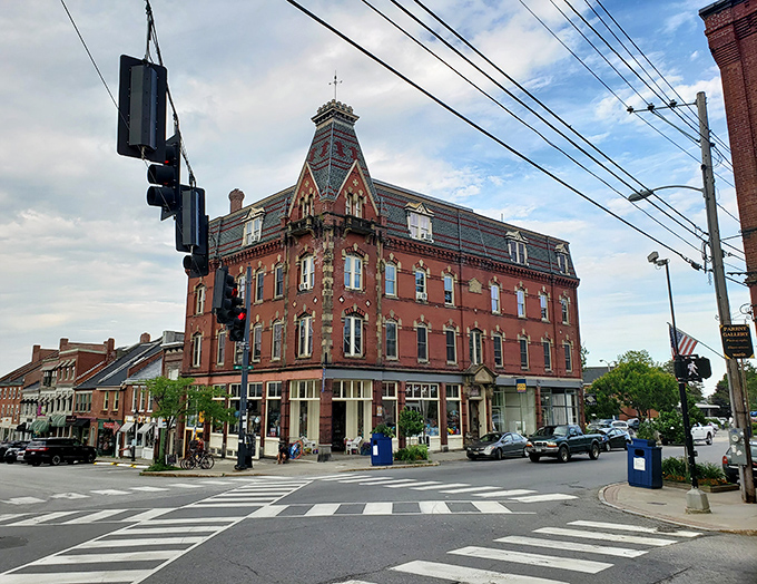 The iconic corner building downtown stands as a testament to Belfast's architectural heritage, watching over generations of locals and visitors.