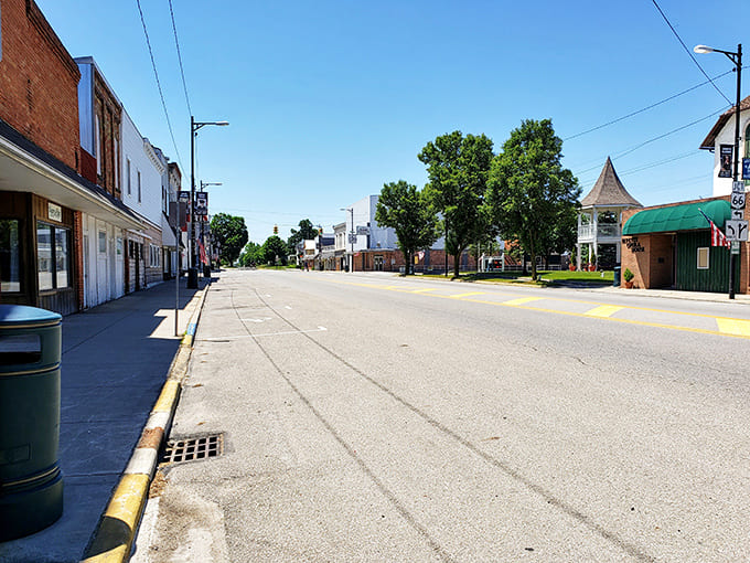 Main Street looks like it's waiting for a parade or maybe just another peaceful day of neighbors greeting each other by name.