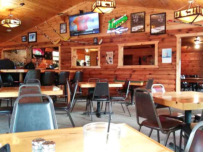 Inside Florio's, warm wood tones and rustic charm create the perfect backdrop for serious eating and even more serious relaxation.