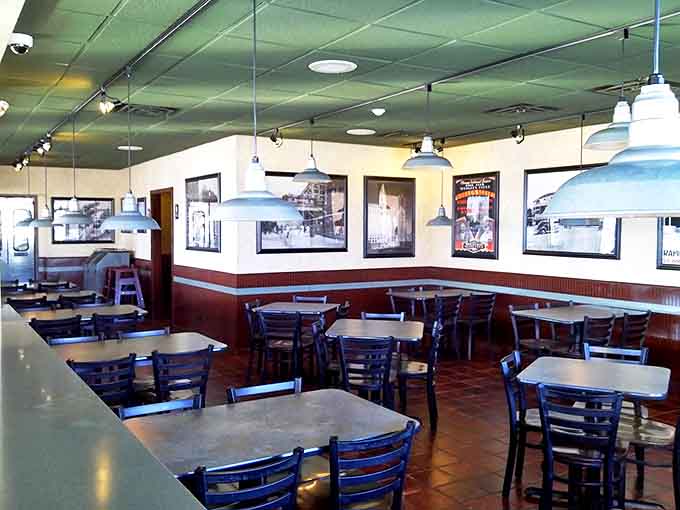 Simple, clean, and welcoming &ndash; the dining area's no-nonsense approach lets you focus on what really matters: the incredible food coming your way.