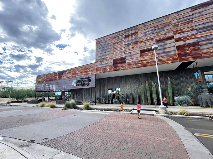 The museum's striking architecture blends contemporary design with Western heritage, standing proudly against Scottsdale's blue skies.