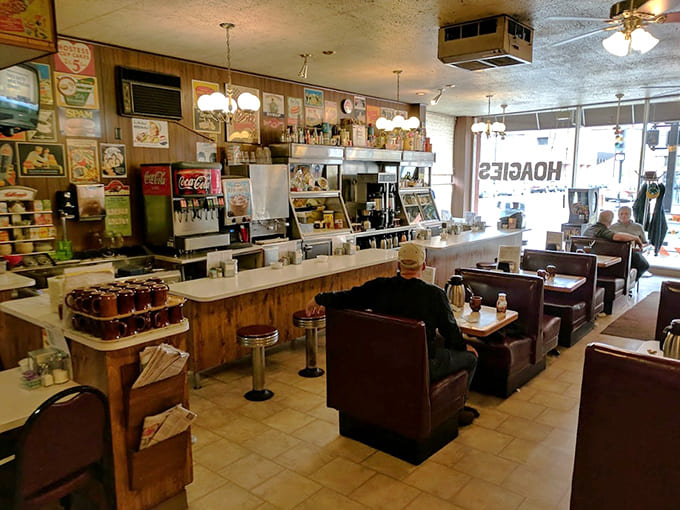 Step inside and you're transported to classic diner territory, complete with counter seating and vintage charm.