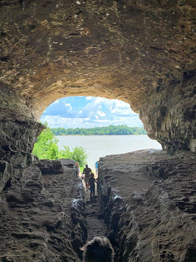 Standing inside this ancient cave looking out at the Ohio River is like having the world's most impressive picture frame.