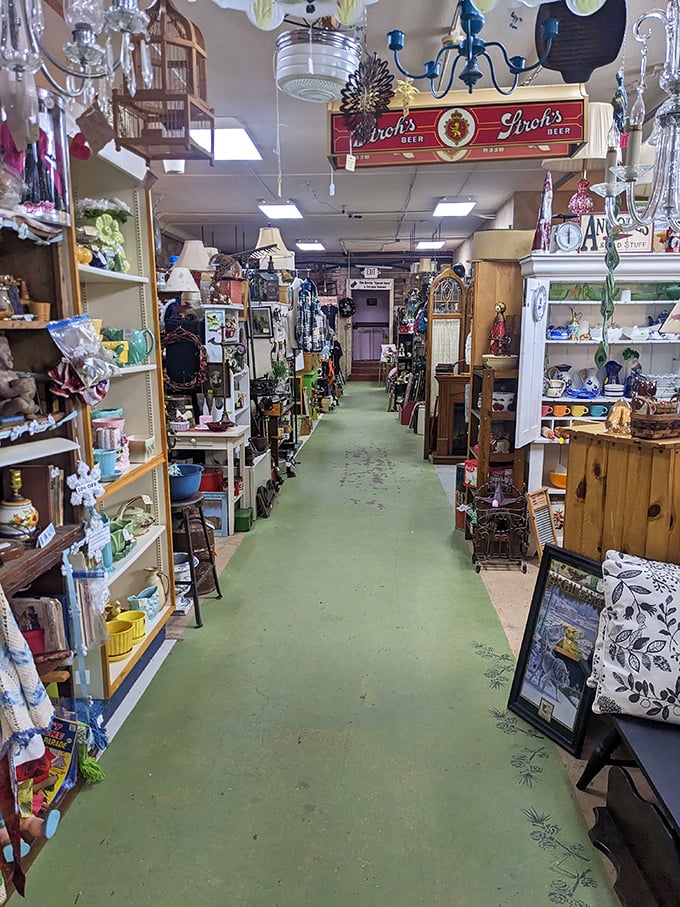 Step into a time capsule where every aisle tells a story. Vintage signs and collectibles create a nostalgic journey through America's past.