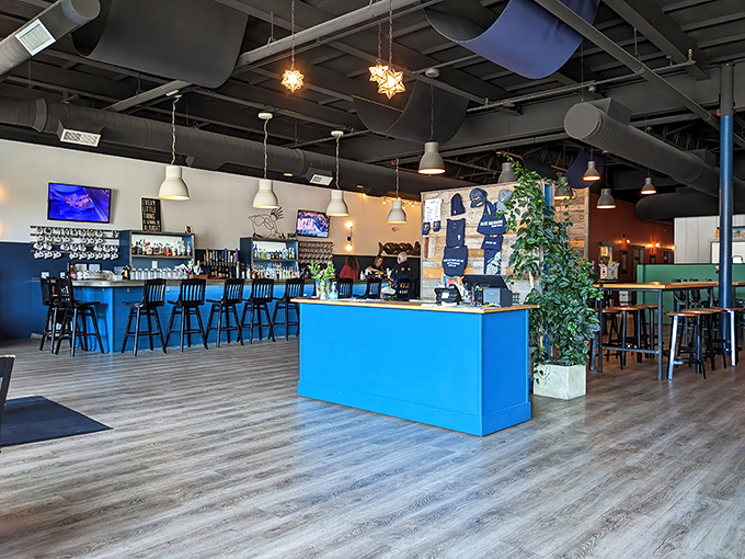 Step inside and be transported to the Caribbean &ndash; the vibrant blue bar and warm lighting create an instant vacation vibe.