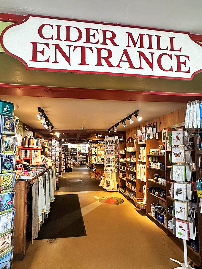 Step inside the Cider Mill entrance and prepare for sensory overload &ndash; shelves stocked with Vermont treasures that'll make your suitcase suddenly feel too small.