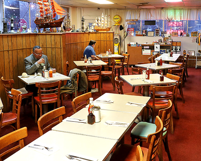 Step into a time capsule of comfort, where the decor hasn't changed since your grandpa's first date.