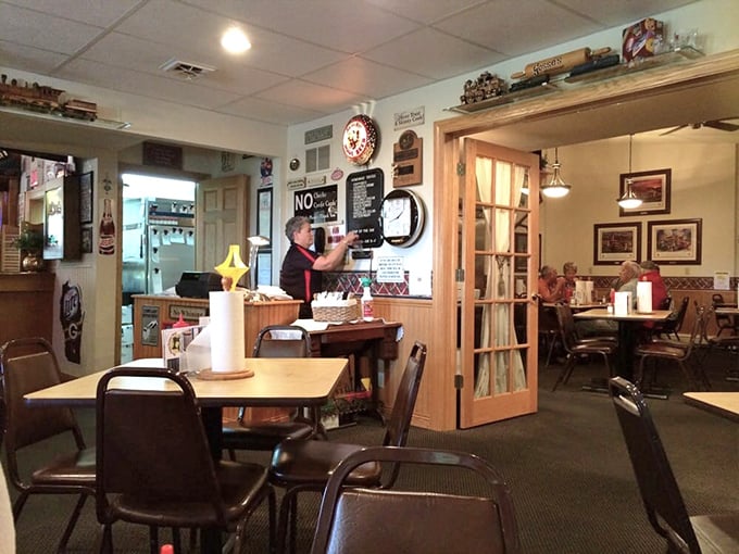 Inside, time stands still in the best possible way &ndash; simple tables, wood paneling, and a staff that treats everyone like regulars.