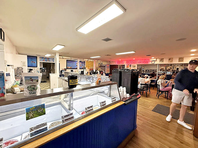 Inside, the classic ice cream parlor vibe takes you back to simpler times, where decisions are deliciously difficult and calories don't count.