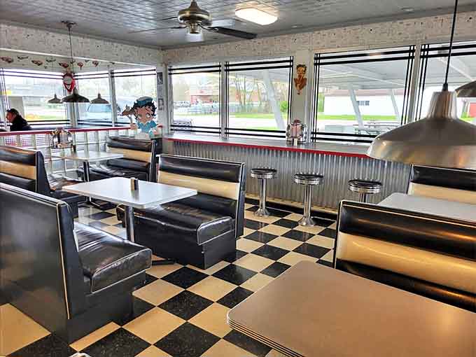 Slide into those classic booths and prepare for a dining experience that's pure 1950s perfection.