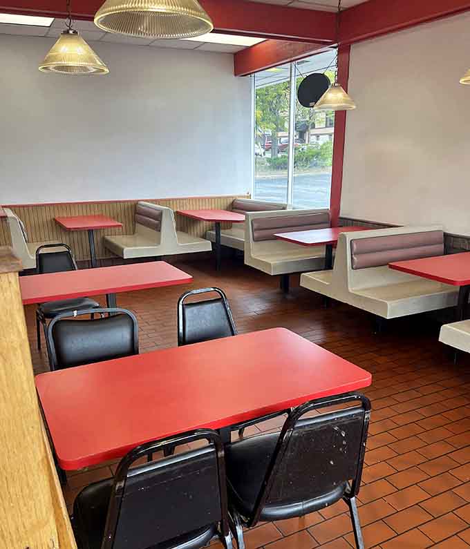 Simple booths and honest decor create the perfect no-nonsense atmosphere where the food does all the talking it needs to do.