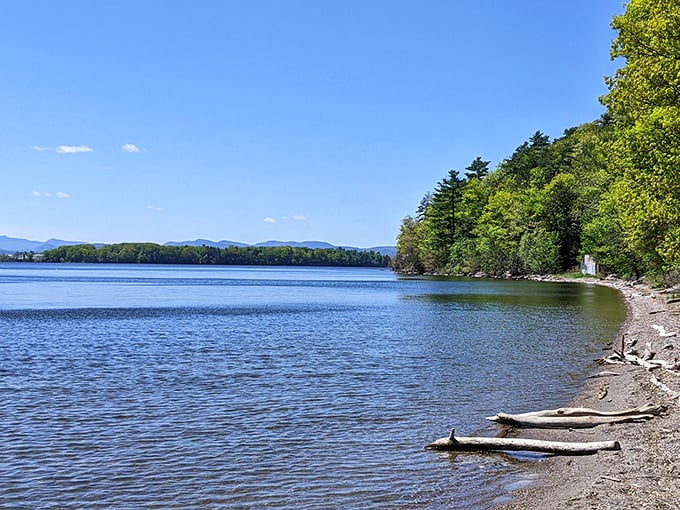Lake Champlain stretches to the horizon like a blue highway, its waters reflecting Vermont's ever-changing skies.