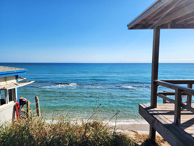 Beach house views that make you question every life choice that didn't involve living here. The water's so clear you can count sand dollars without getting wet.