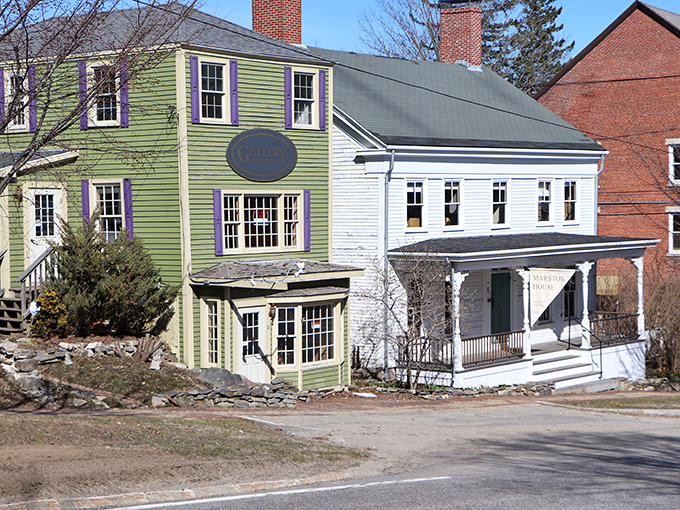 This historic green and white building stands as a testament to Wiscasset's architectural heritage &ndash; like a time capsule with working plumbing.
