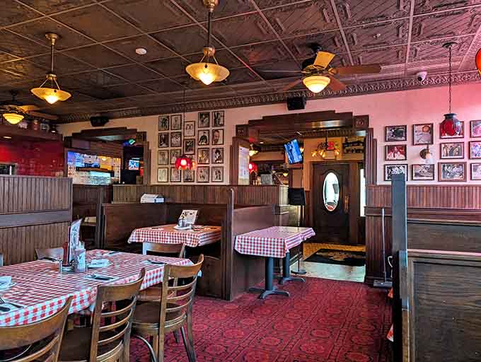 Checkered tablecloths and tin ceilings create the perfect no-nonsense atmosphere where the food does all the talking, and boy does it talk.