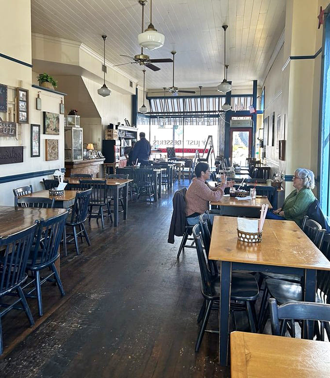 High ceilings and vintage charm create the perfect backdrop for serious sandwich consumption and leisurely conversation over sweet tea.