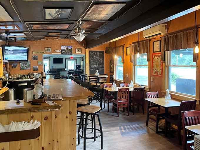 Cozy wooden tables and warm lighting create the perfect backdrop for your upcoming taco obsession.