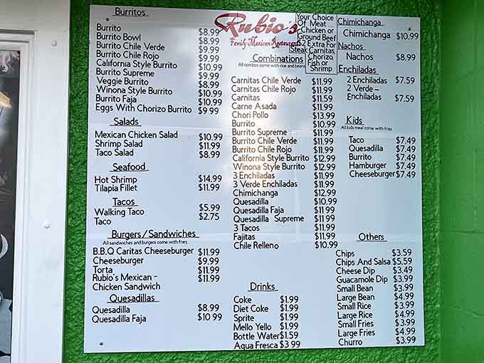 This menu reads like a greatest hits album of Mexican cuisine, every option a potential new favorite.