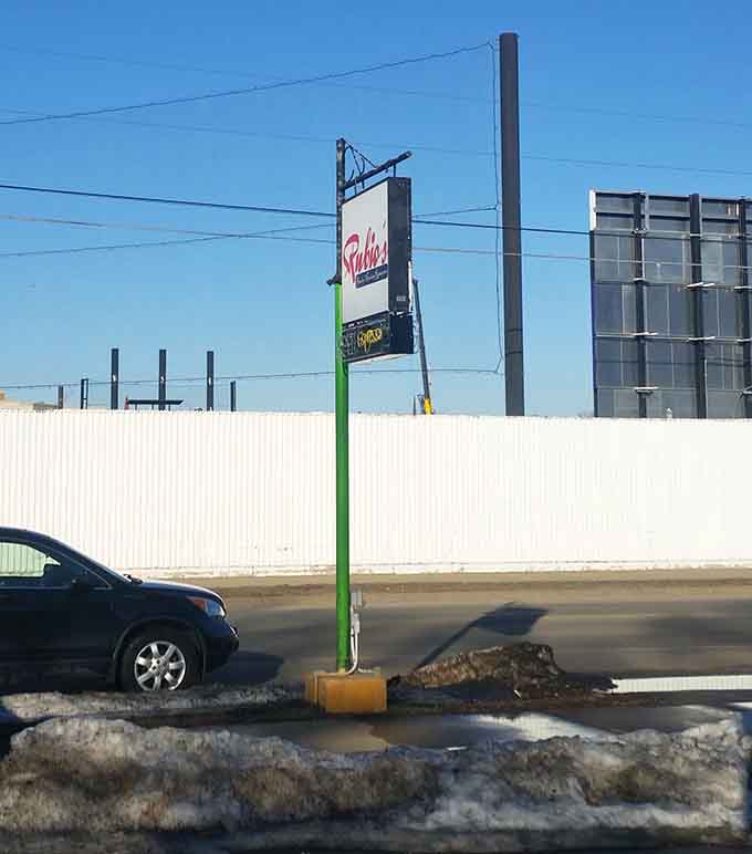 When a restaurant needs a sign this tall, you know they're confident about what's happening inside those walls.