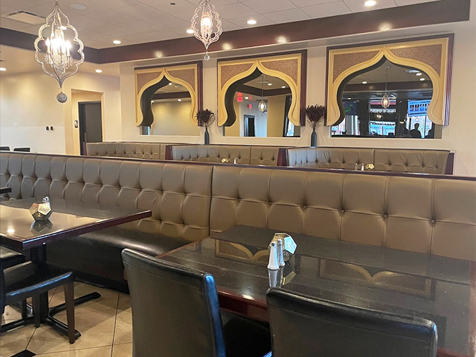 Sink into these plush booths and prepare for a flavor explosion. It's like a first-class ticket to the Mediterranean, no passport required!