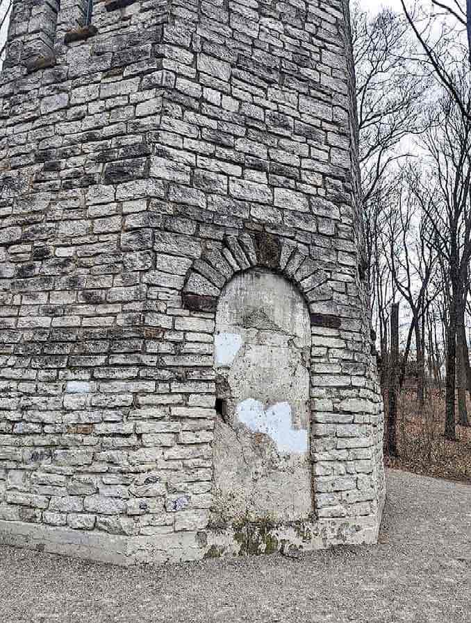 Ancient-looking stonework reveals craftsmanship from another era, with weathered blocks telling silent stories of Butler County's past.