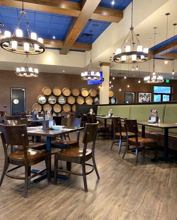 Warm woods and smart design create a space that's equally perfect for game day or date night.