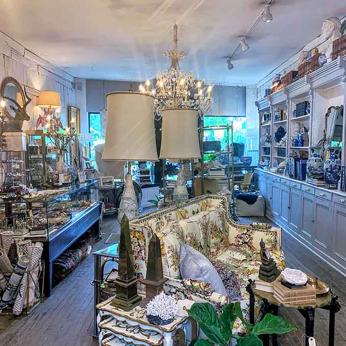 Crystal chandeliers and carefully curated chaos create a space where your grandmother's good taste meets your design dreams, assuming your grandmother was impossibly chic.