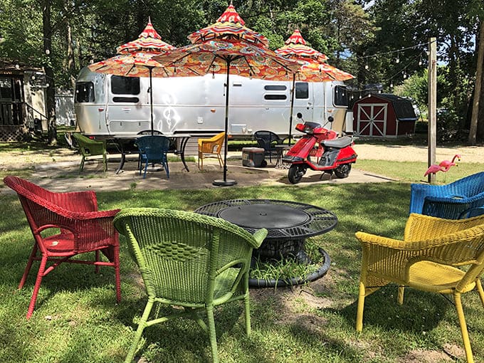 These colorful camping setups prove that roughing it doesn't mean sacrificing style or your favorite lawn chairs.