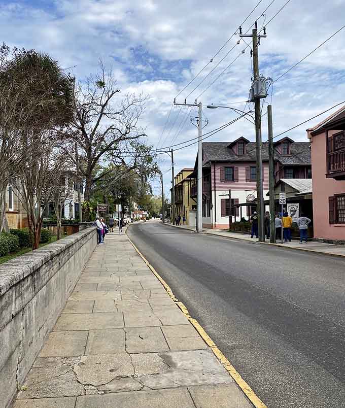 Cobblestones, colorful buildings, and not a chain store in sight, this is what Main Street America used to look like before malls happened.