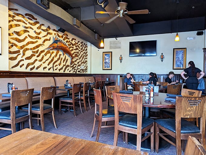 The warm, inviting interior strikes that perfect balance between elegant and comfortable &ndash; fancy enough for date night, welcoming enough for Tuesday dinner.